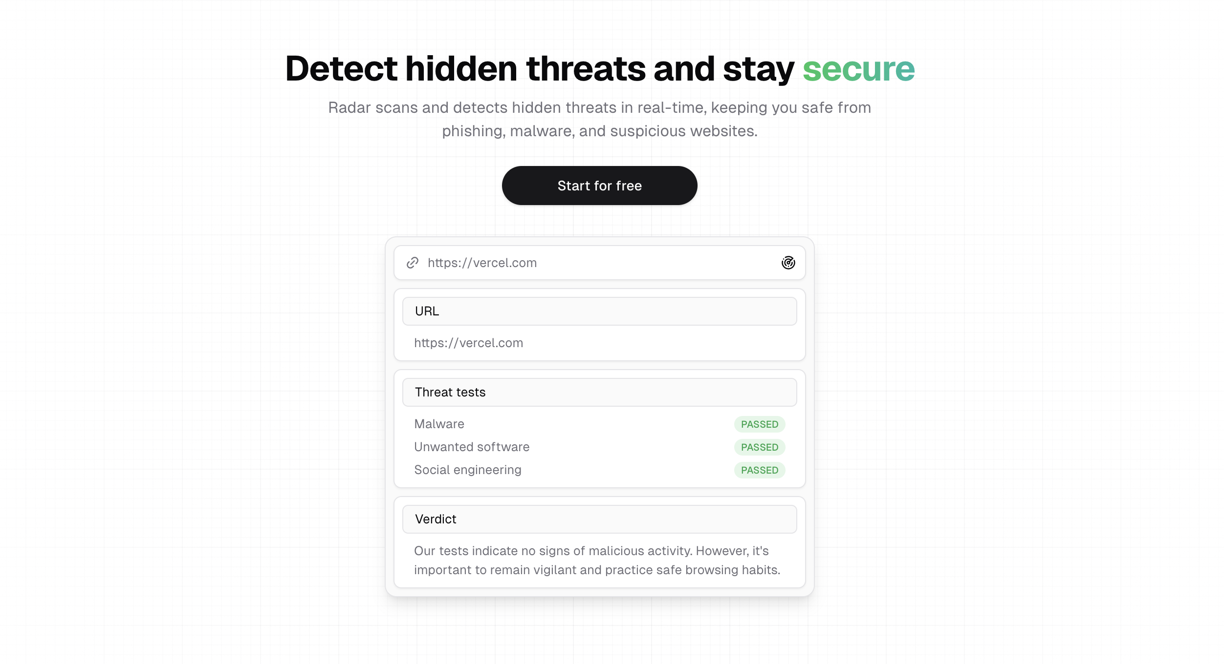 Radar Detect Malicious Links