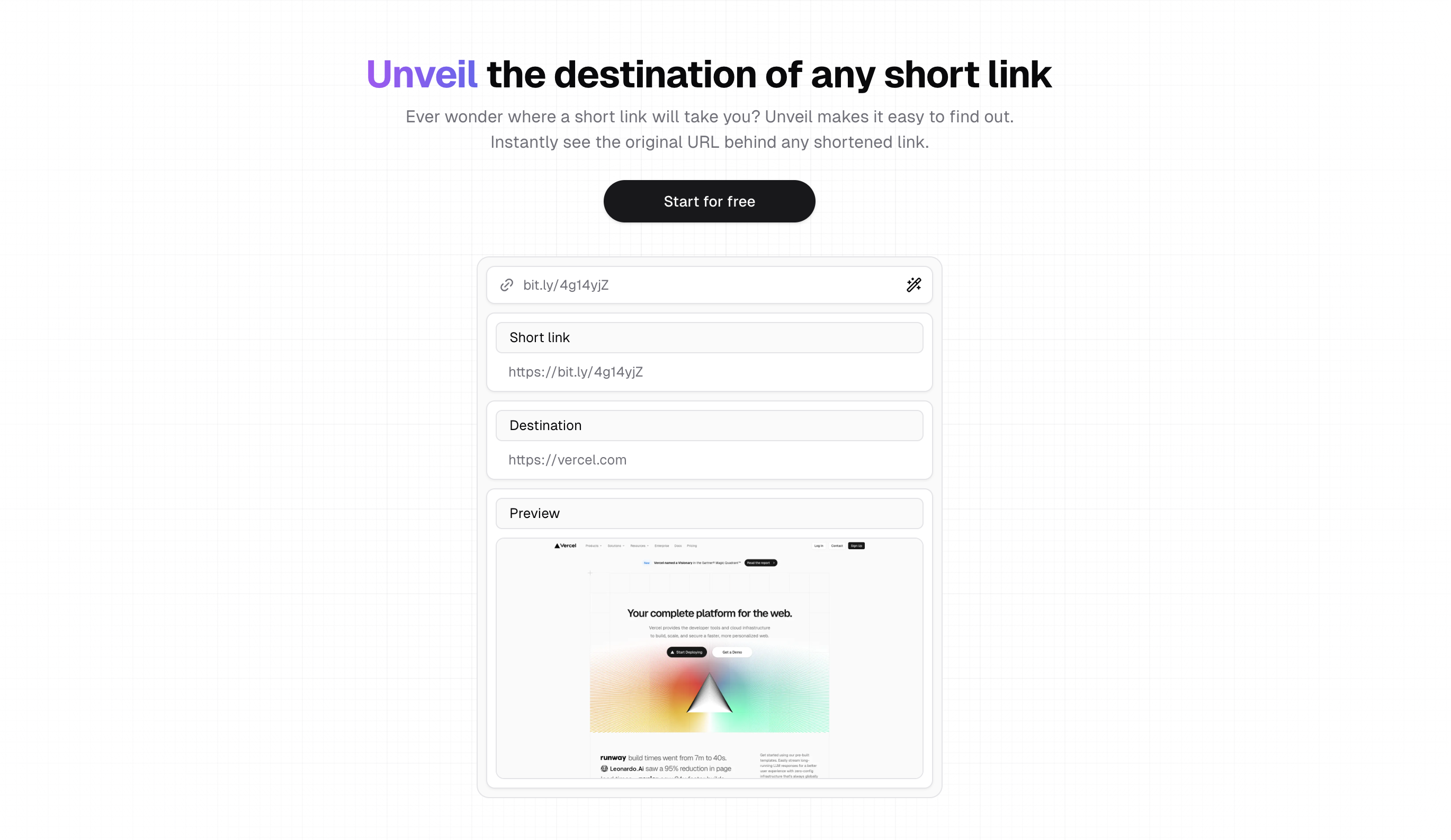 Unveil | Discover the true destination behind any short link